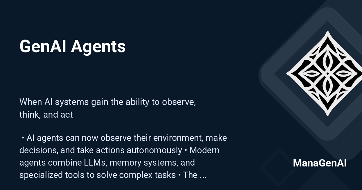 GenAI Agents - ManaGen🔮AI